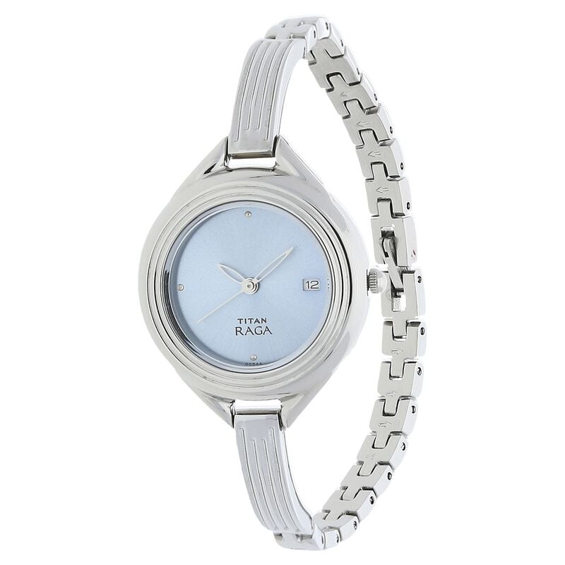 Buy Online Titan Raga Blue Dial Women Watch With Metal Strap ...