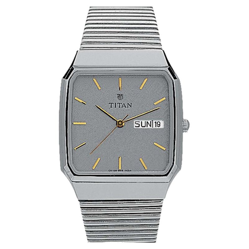 Buy Online Titan Quartz Analog with Day and Date Grey Dial Watch for ...