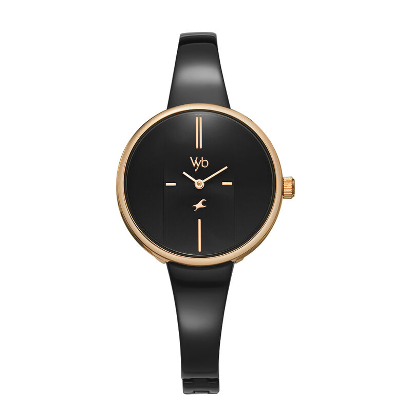 Buy Online Fastrack Vyb Siren Quartz Analog Black Dial Metal Strap ...