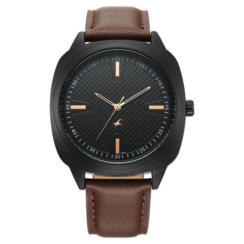 Buy Online Fastrack Stunners X Quartz Analog Black Dial Leather Strap ...