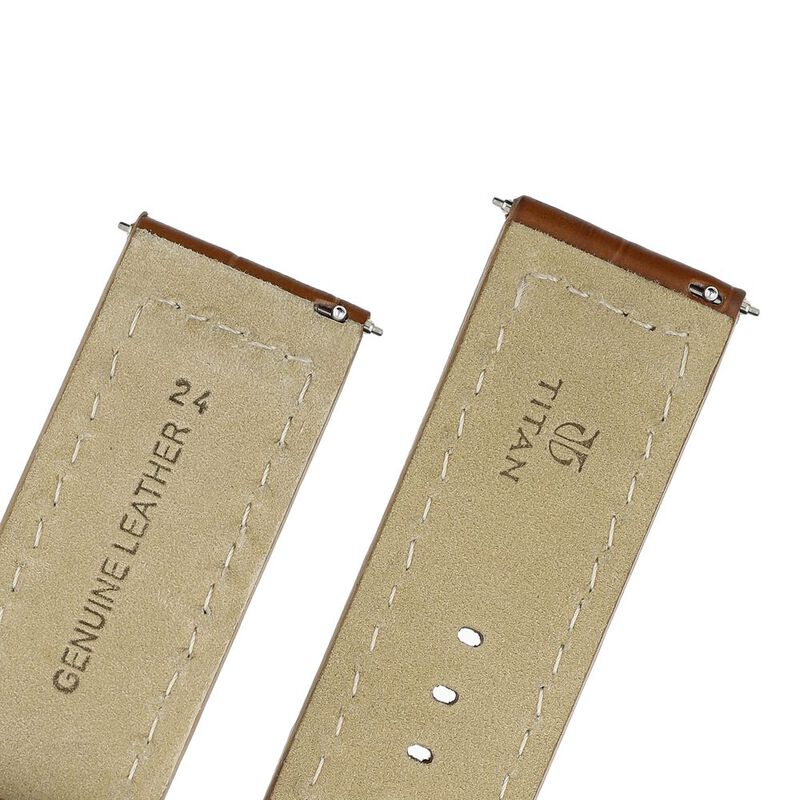 Buy Online 24 mm Tan Genuine Leather Strap for Men - nf102027024sq | Titan