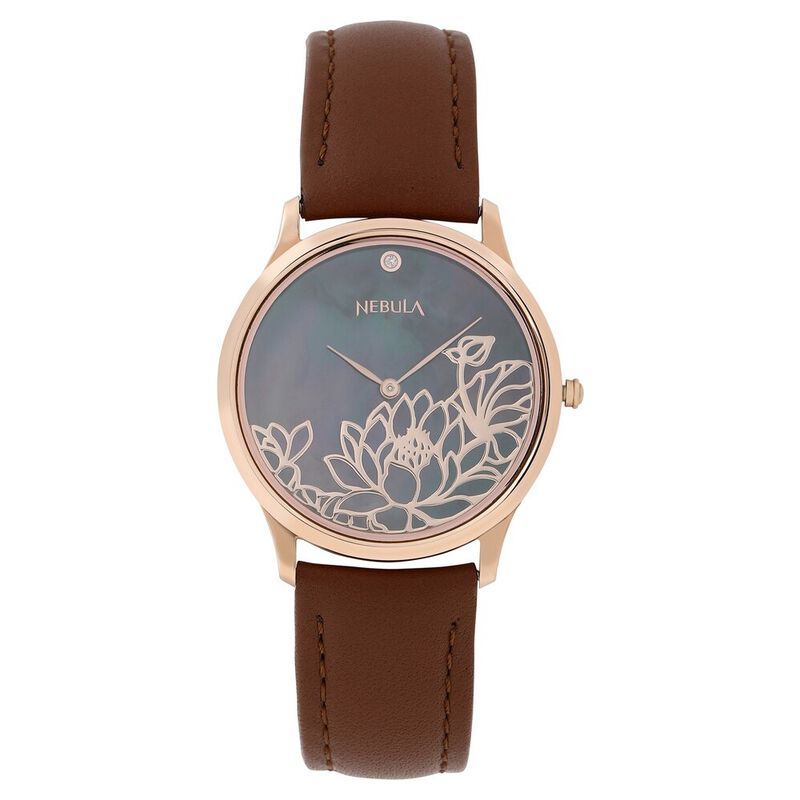 Buy Online Titan Nebula Lotus Quartz Analog 18 Karat Solid Gold Watch ...