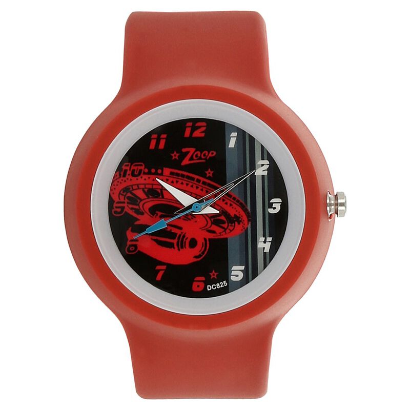 Buy Online Zoop By Titan Quartz Analog Black Dial PU Strap Watch for ...