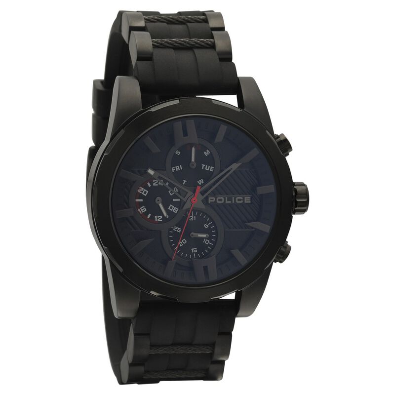 Buy Online Police Quartz Chronograph Black Dial Rubber Strap Watch for ...