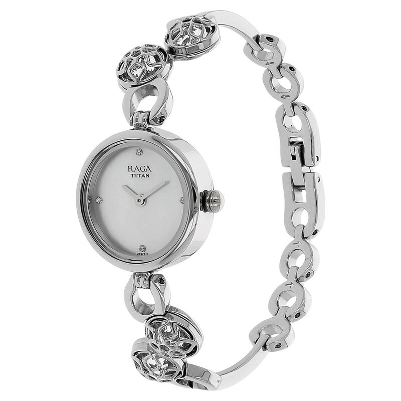 Buy Online Titan Raga Moonlight Mother of Pearl Dial Quartz Metal Strap ...