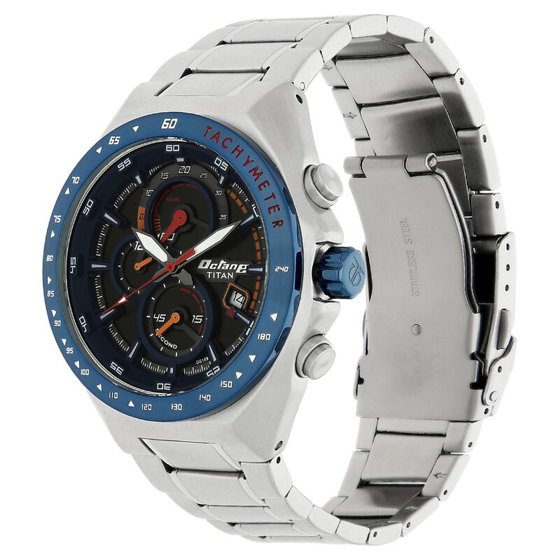 Buy Online Titan Octane Blue Chrono Stainless Steel Strap Watch for Men ...