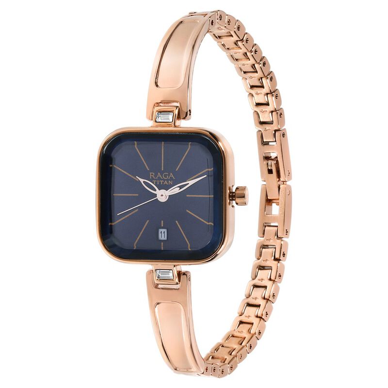 Buy Online Titan Raga Viva Blue Dial Analog Date Metal Strap watch for ...