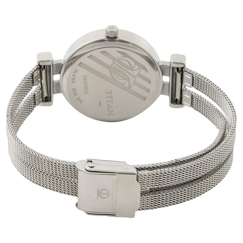 Buy Online Titan Quartz Analog Silver Dial Stainless Steel Strap Watch ...