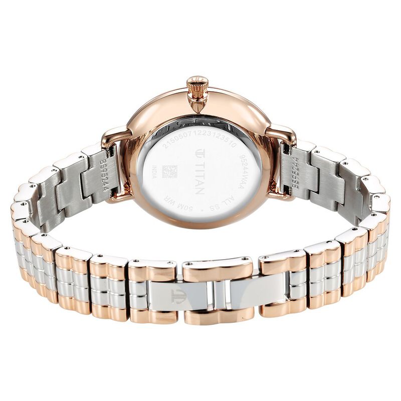 Buy Online Titan Aura Quartz Analog Silver Dial Stainless Steel Strap ...
