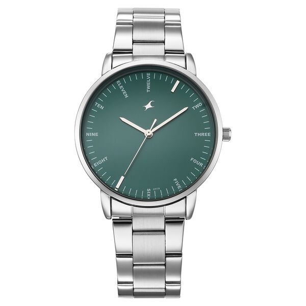 Buy Online Fastrack Stunners X Quartz Analog Green Dial Stainless Steel ...