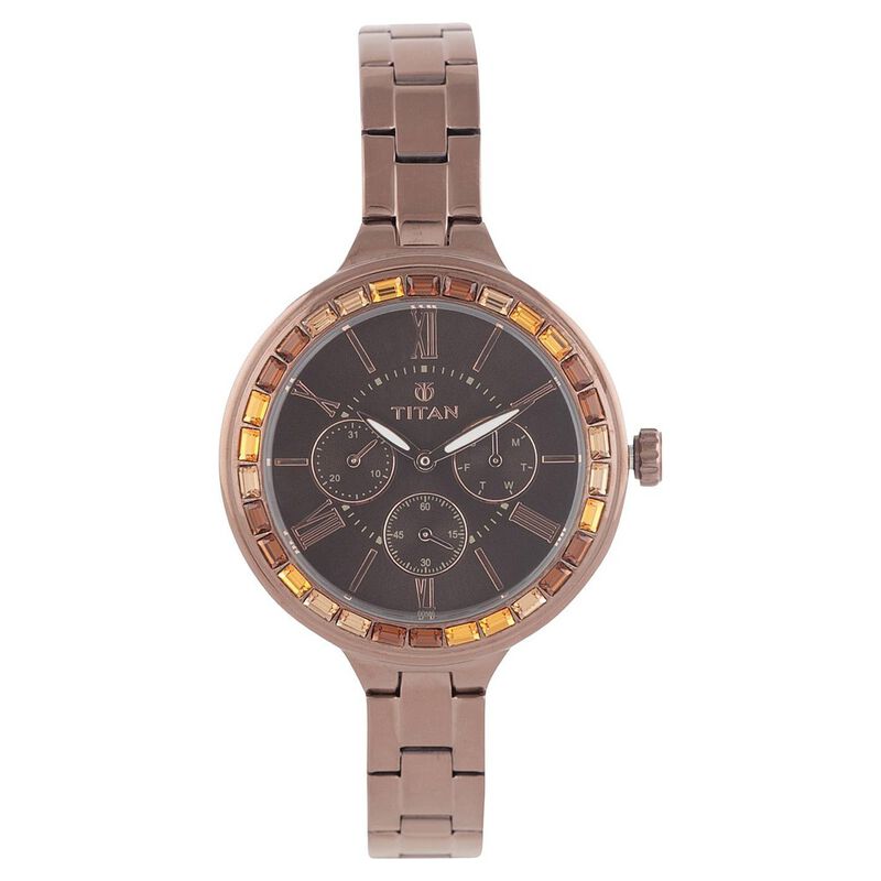Buy Online Titan Quartz Analog Brown Dial Watch for Women - 9969qm02j ...