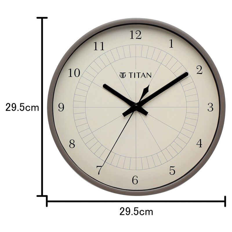 Buy Online Titan Classic Wall Clock Quartz Analog Grey Dial Wall Clock ...