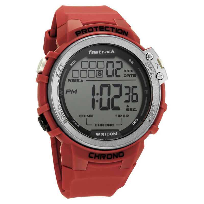 Buy Online Fastrack Streetwear Digital Grey Dial Silicone Strap Watch ...
