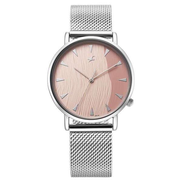 Buy Online Fastrack Stunners X Quartz Analog Pink Dial Stainless Steel ...