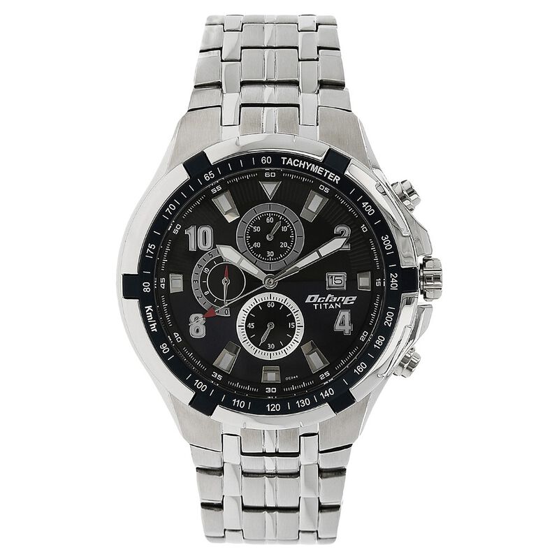 Buy Online Titan Quartz Chronograph Blue Dial Metal Strap Watch for Men ...