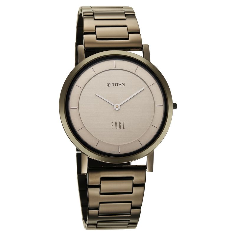Buy Online Titan Edge Beige Dial Analog Stainless Steel Strap watch for ...