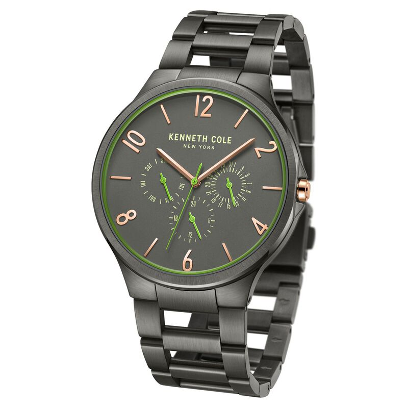 Buy Online Kenneth Cole Quartz Multifunction Green Dial Stainless Steel ...