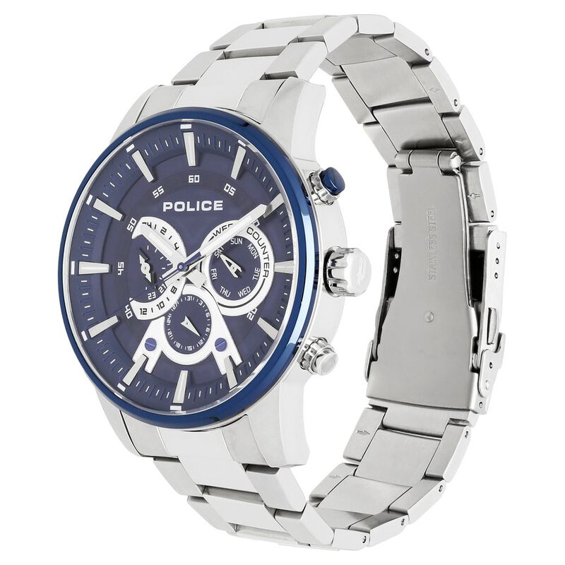 Buy Online Police Quartz Multifunction Blue Dial Stainless Steel Strap ...