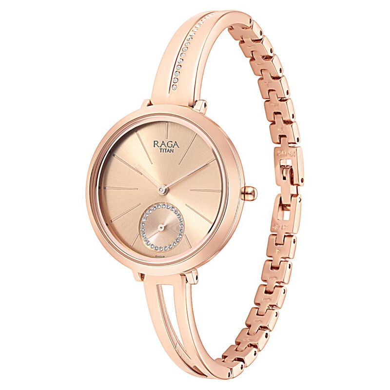 Buy Online Titan Raga Viva Rose Gold Dial Women Watch With Metal Strap ...