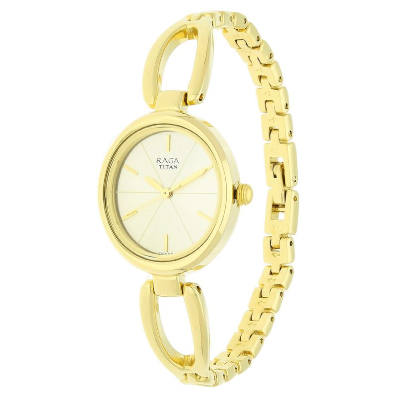 Buy Online Titan Raga Viva Champagne Dial Women Watch With Metal Strap ...