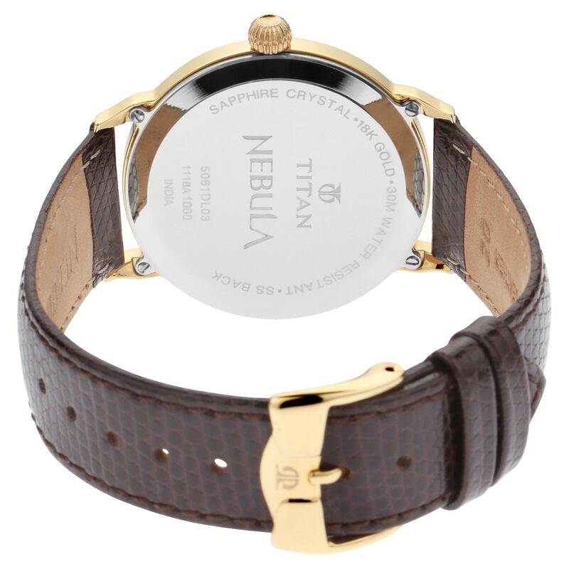 Buy Online Titan Nebula Quartz Analog 18 Karat Solid Gold Watch for Men ...