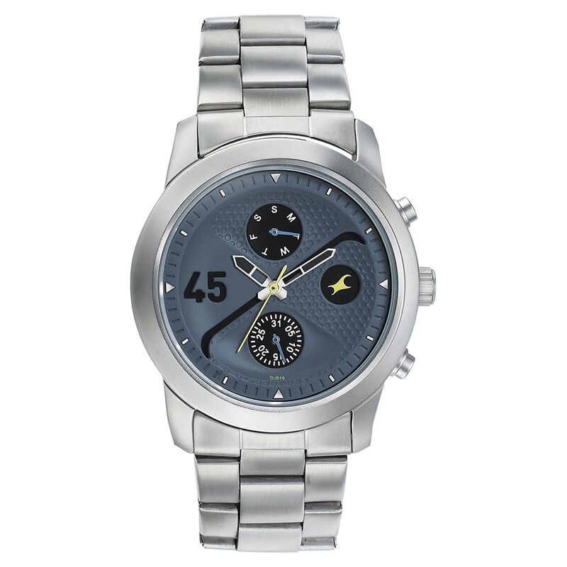 Buy Online Fastrack Go Skate Quartz Multifunction Blue Dial Stainless ...