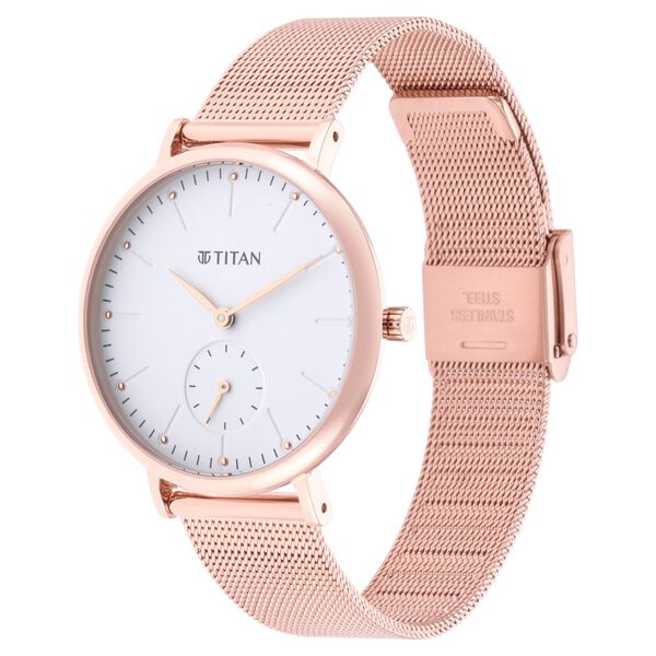 Buy Online Titan Slimline White Dial Analog with Date Stainless Steel ...