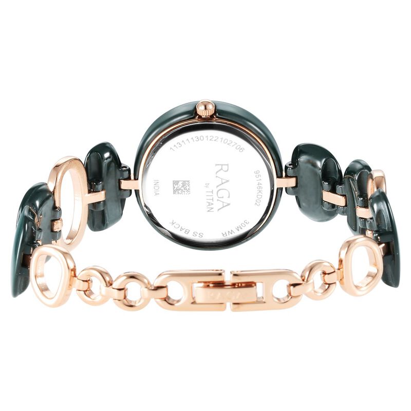 Buy Online Titan Raga Ceramics Green Dial Analog Metal Strap Watch for ...