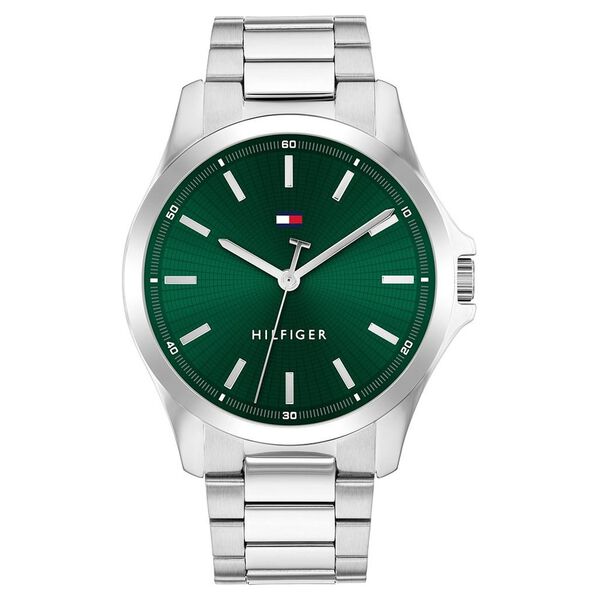 Buy Online Tommy Hilfiger Quartz Analog Green Dial Silver Stainless ...