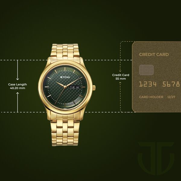 Buy Online Titan Karishma Quartz Analog with Day and Date Green Dial ...