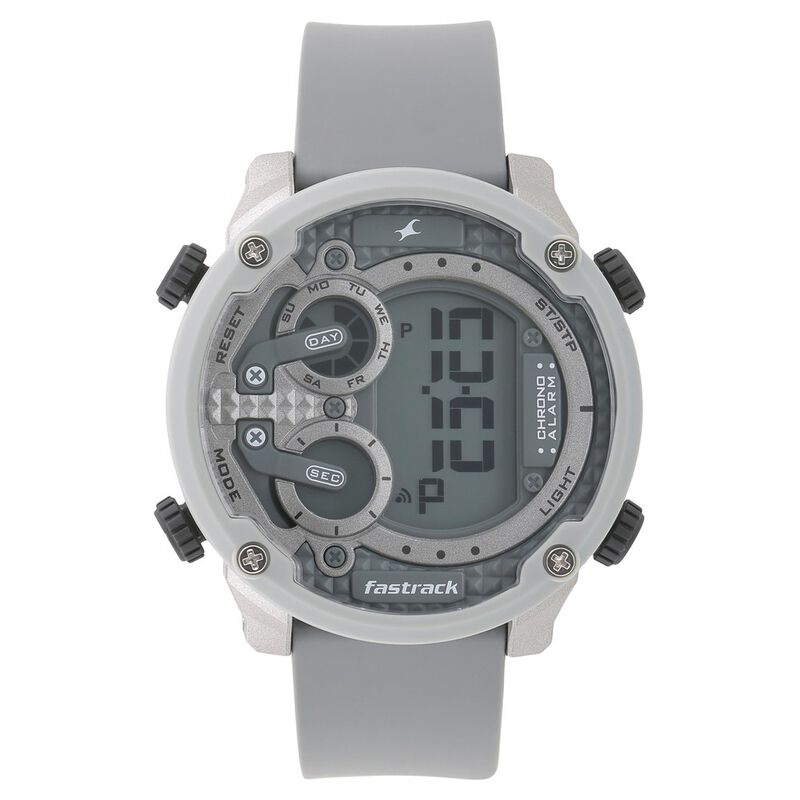 Buy Online Fastrack Trendies Digital Grey Dial Silicone Strap Watch for ...