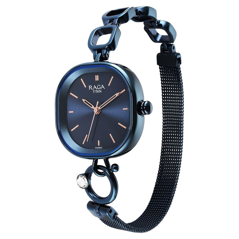 Buy Online Titan Raga Delight Blue Dial Analog Metal Strap Watch for ...