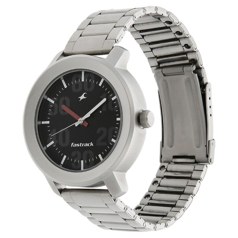 Buy Online Fastrack Quartz Analog Black Dial Stainless Steel Strap ...