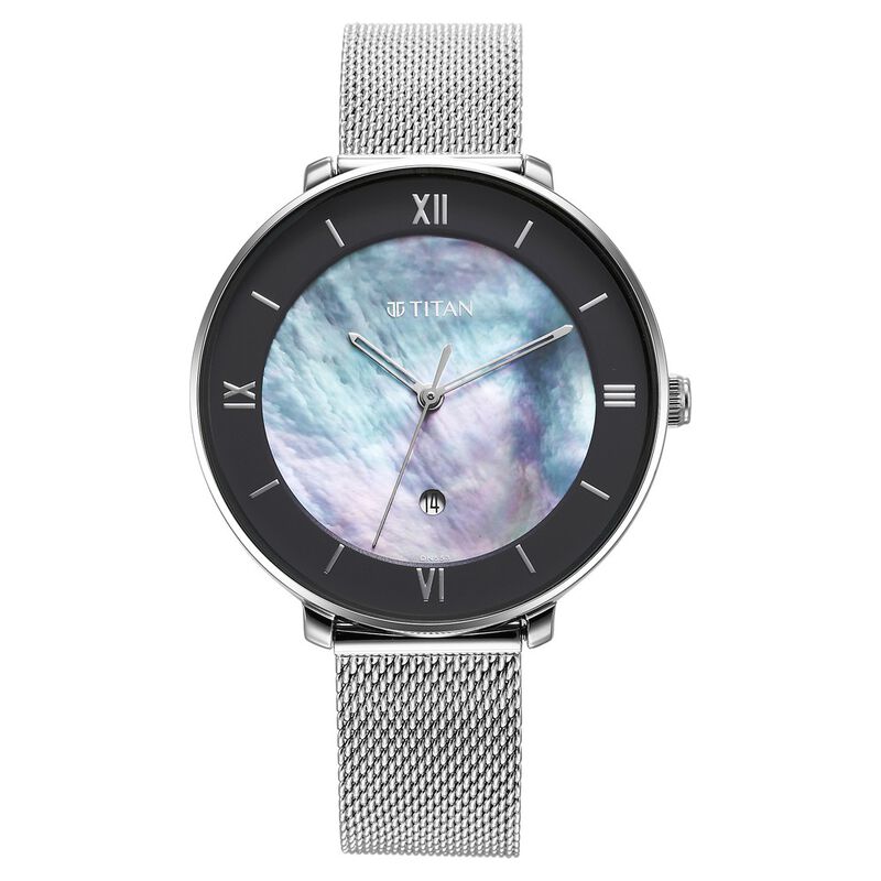 Buy Online Titan Workwear Mother Of Pearl Dial Analog Stainless Steel ...