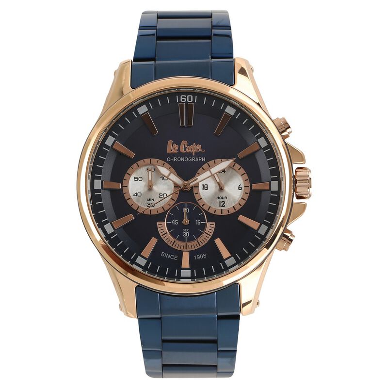Buy Online Lee Cooper Blue Dial Chronograph Watch For Men Nclc6366490