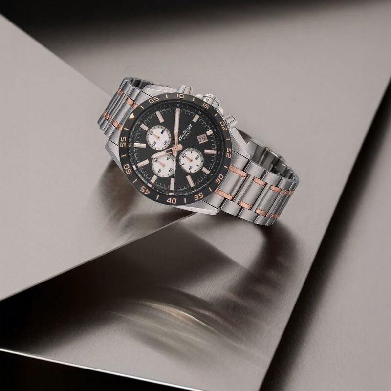 Buy Online Titan Quartz Chronograph Black Dial Stainless Steel Strap ...