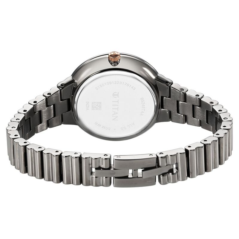 Buy Online Titan Aura Quartz Analog Grey Dial Stainless Steel Strap Watch for Women - 95245km02 ...