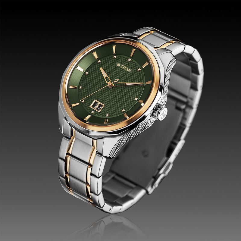 Buy Online Titan Regalia Opulent Quartz Analog with Date Green Dial ...