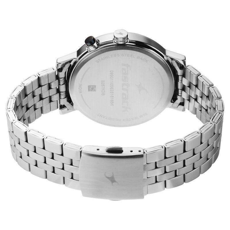 Buy Online Fastrack Tick Tock Quartz Analog Blue dial Metal Strap Watch ...