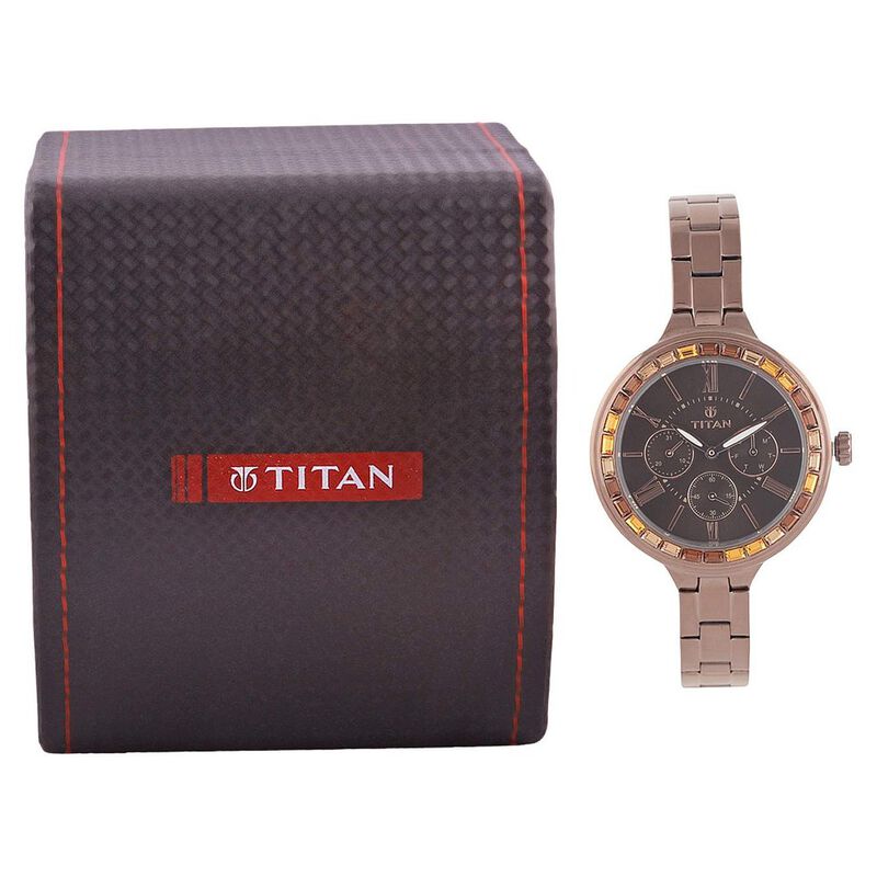Buy Online Titan Quartz Analog Brown Dial Watch for Women - 9969qm02j ...