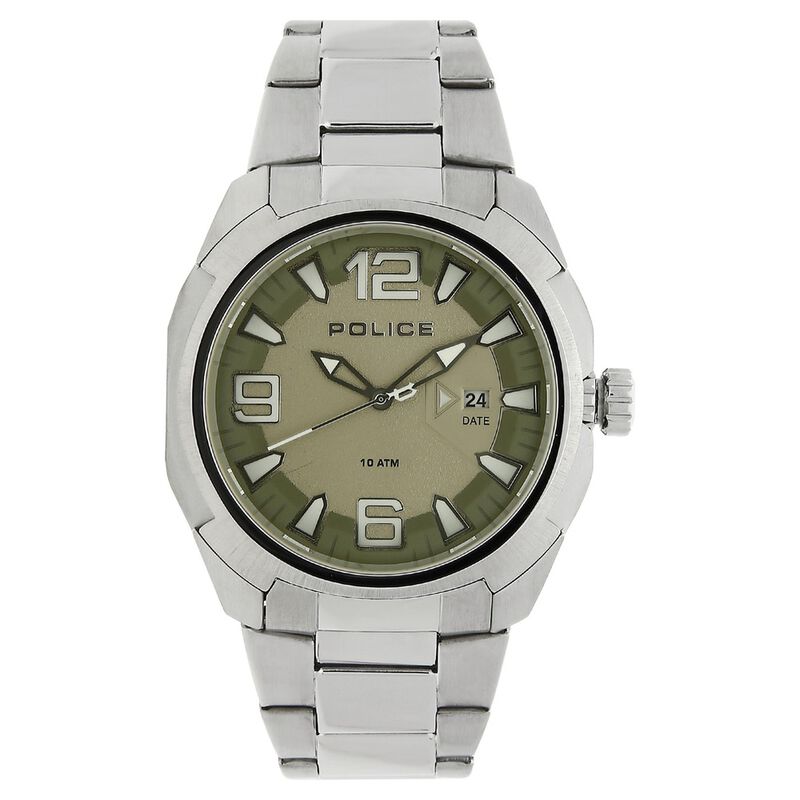 Buy Online Police Quartz Analog with Date Grey Dial Stainless Steel ...
