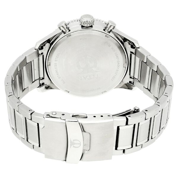 Buy Online Titan Quartz Chronograph Silver Dial Stainless Steel Strap ...