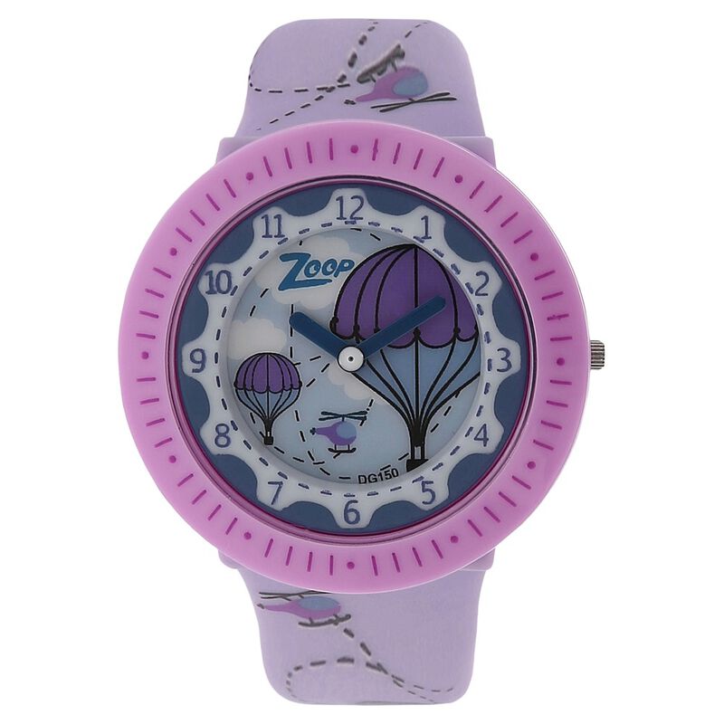 Buy Online Zoop By Titan Quartz Analog Purple Dial PU Strap Watch for ...