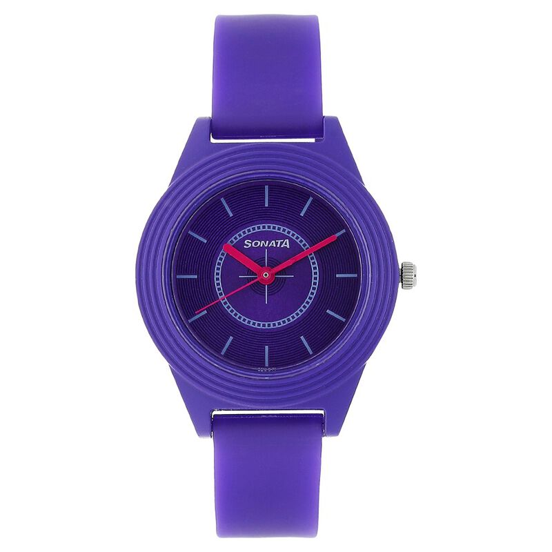 Buy Online Sonata Colorpop Purple Dial Women Watch With Plastic Strap ...