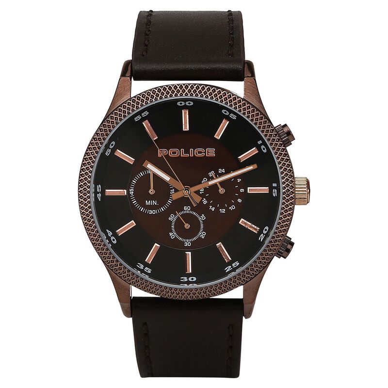 Buy Online Police Brown Dial Leather Strap Watch for Men ...