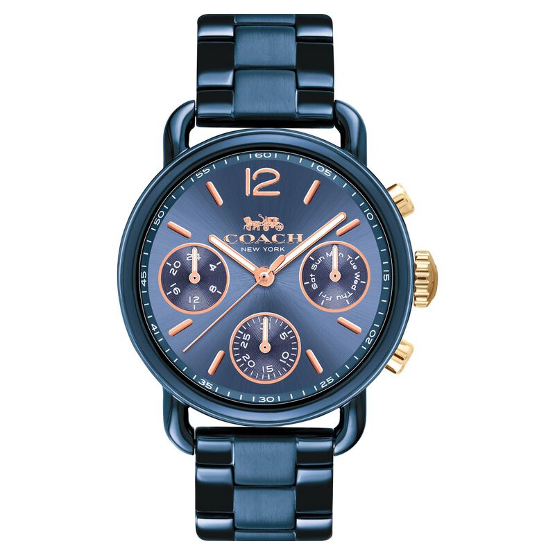 Buy Online Coach Quartz Multifunction Blue Dial Watch for Women ...
