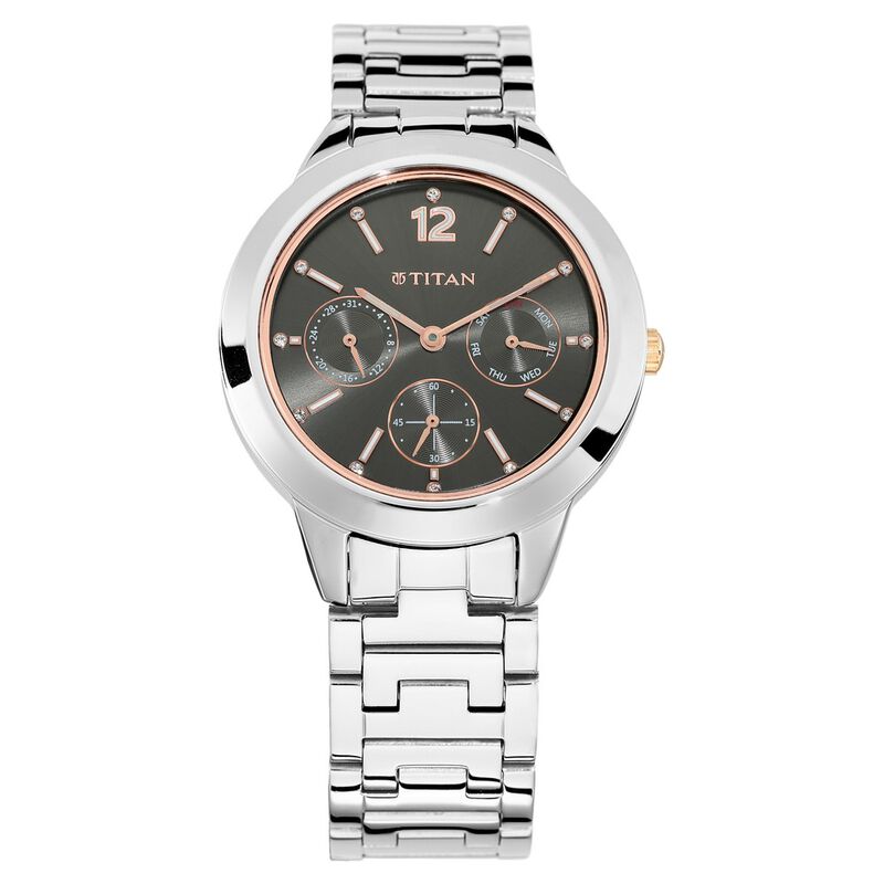 Buy Online Titan Workwear Rose Gold Dial Quartz Multifunction Stainless ...