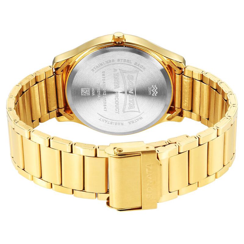 Buy Online Sonata Quartz Analog with Day and Date Black Dial Watch for ...