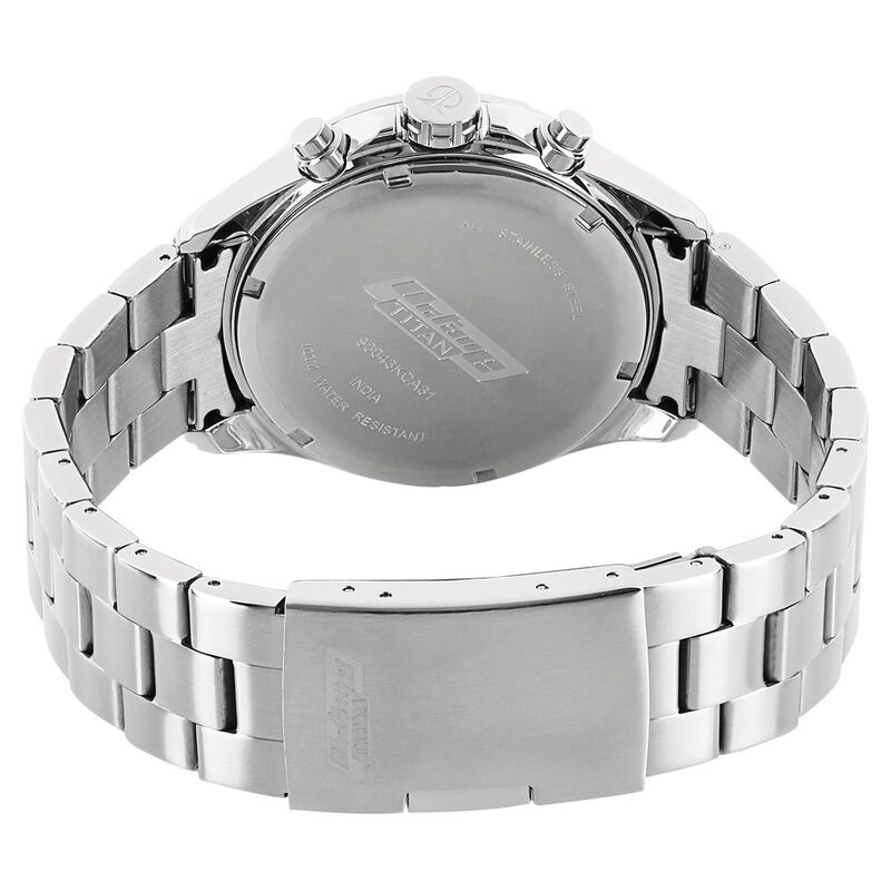 Buy Online Titan Quartz Chronograph White Dial Metal Strap Watch for ...
