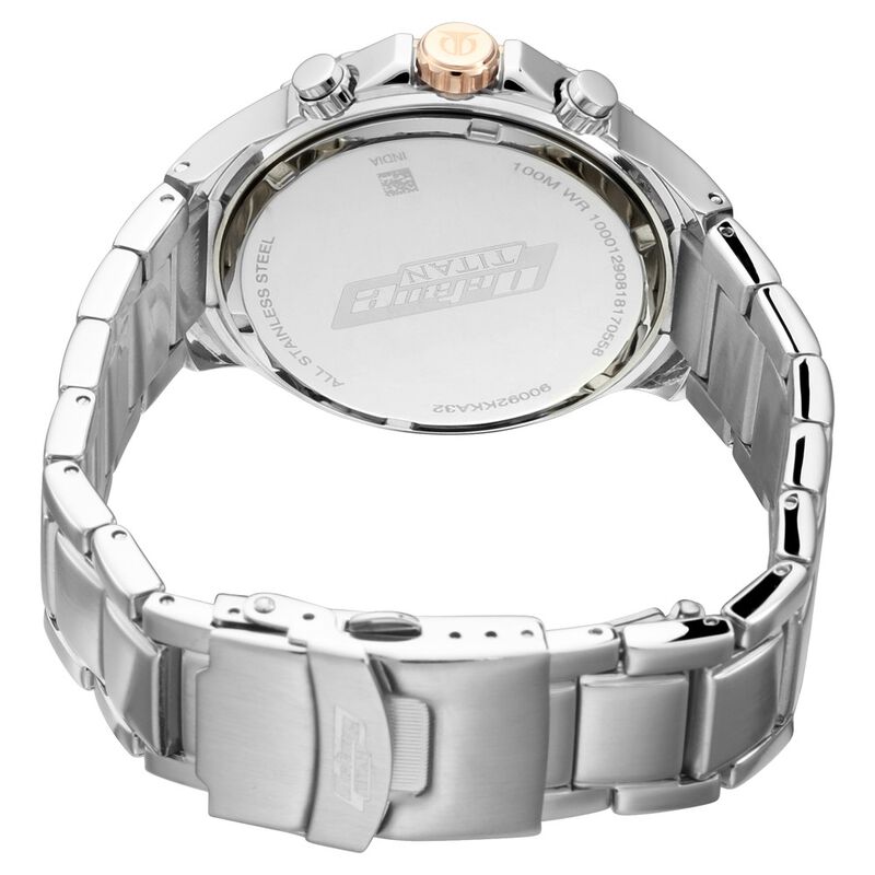 Buy Online Titan Octane White Dial Chronograph Stainless Steel Strap ...
